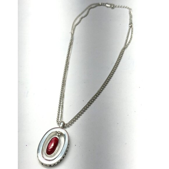 Unbranded | Jewelry | Vintage Silver Tone Double Chain Pendant Necklace ...
